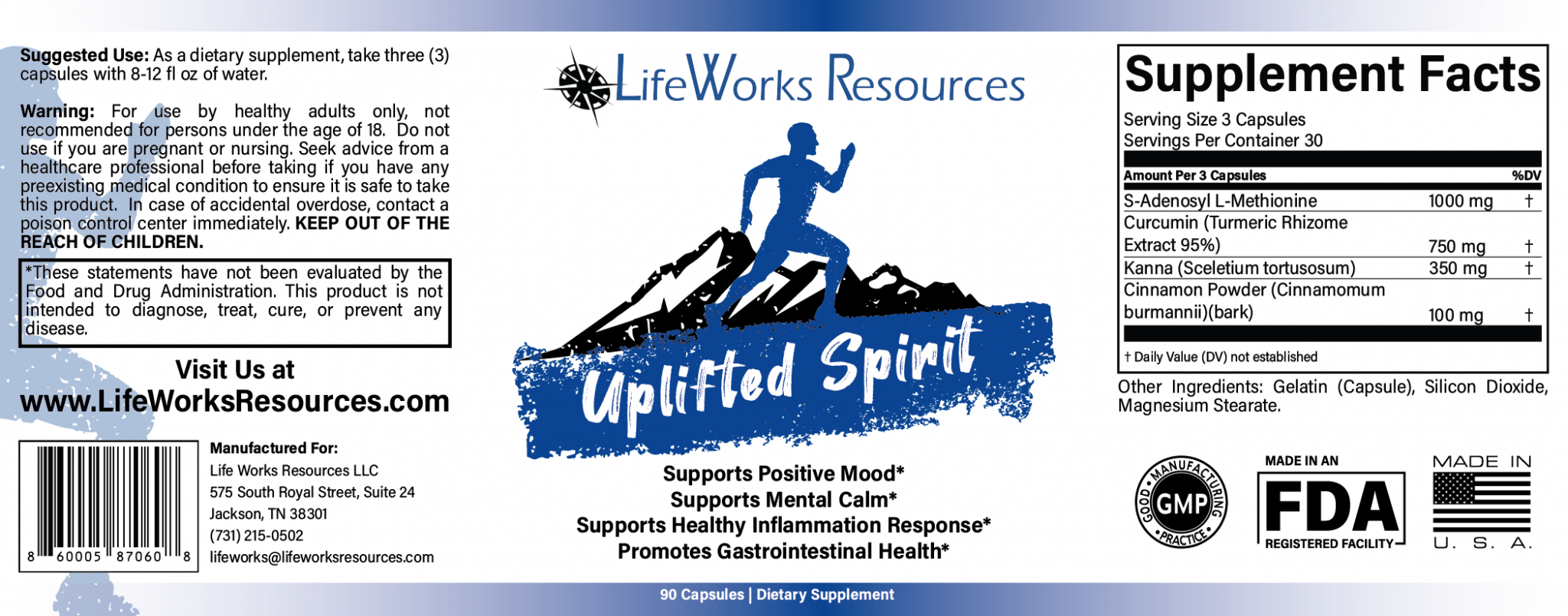 Uplifted Spirit Mood Supplement - LifeWorks Resources - Counseling Jackson TN